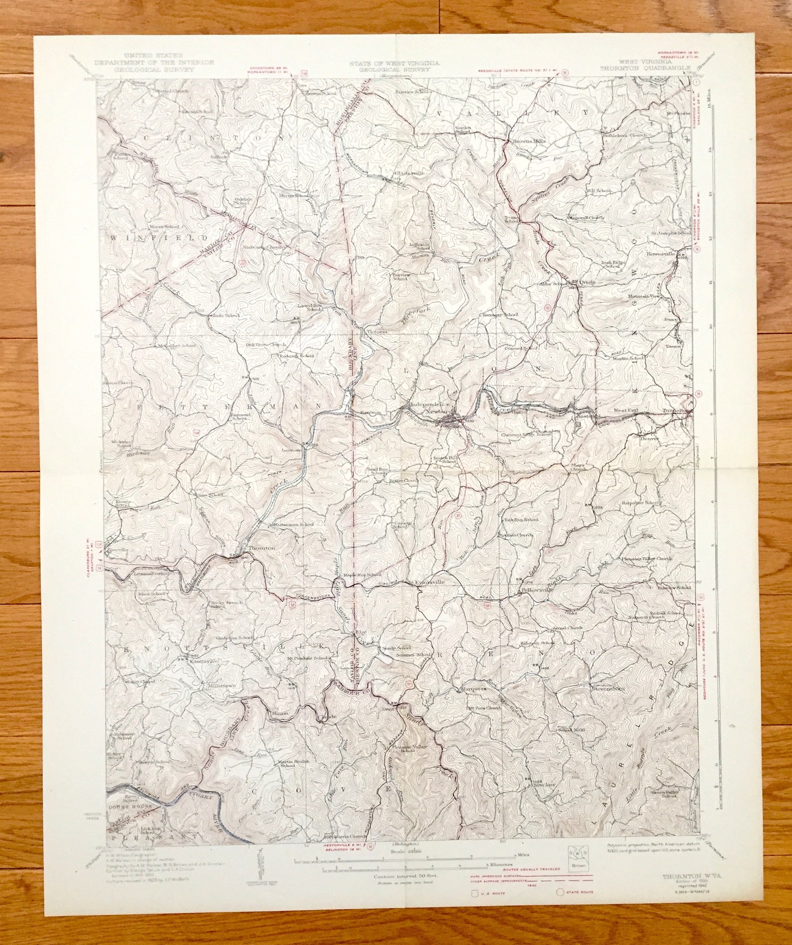 Antique Thornton, West Virginia 1926 US Geological Survey Topographic ...