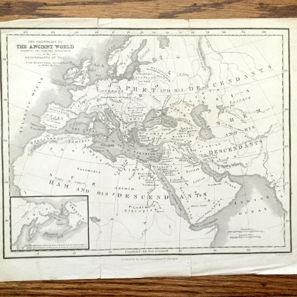 Map of Europe and Middle East - Etsy