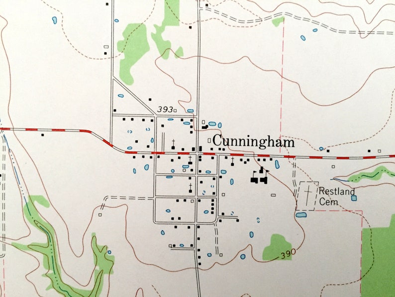 Antique Cunningham Texas 1963 US Geological Survey Carte - Etsy France