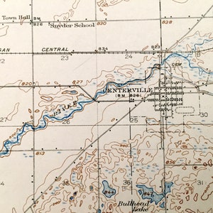 Antique Three Rivers, Michigan 1916 US Geological Survey Topographic ...