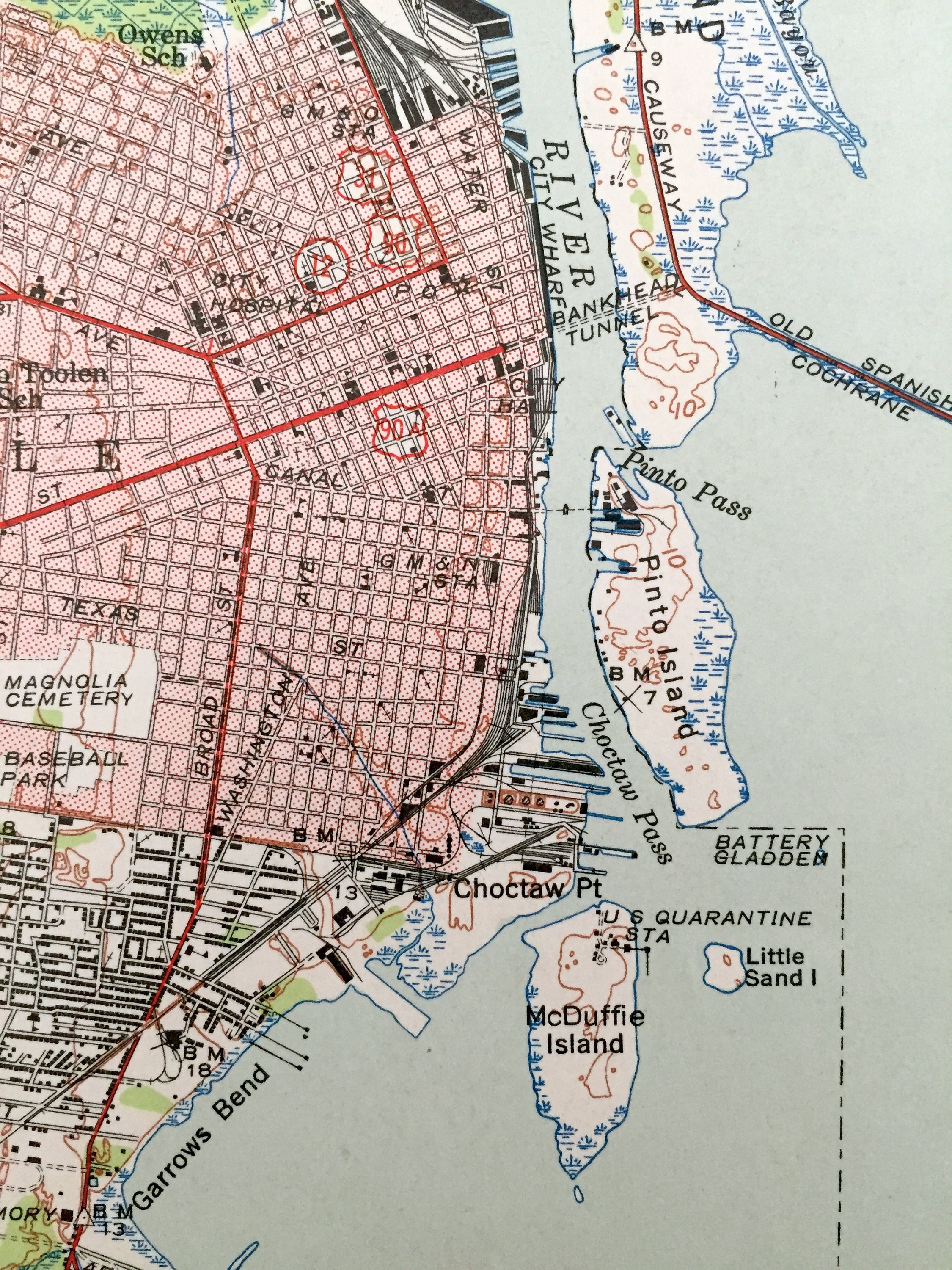 Antique Mobile, Albm 1940 US Geological Survey Topographic Map Baldwin ...