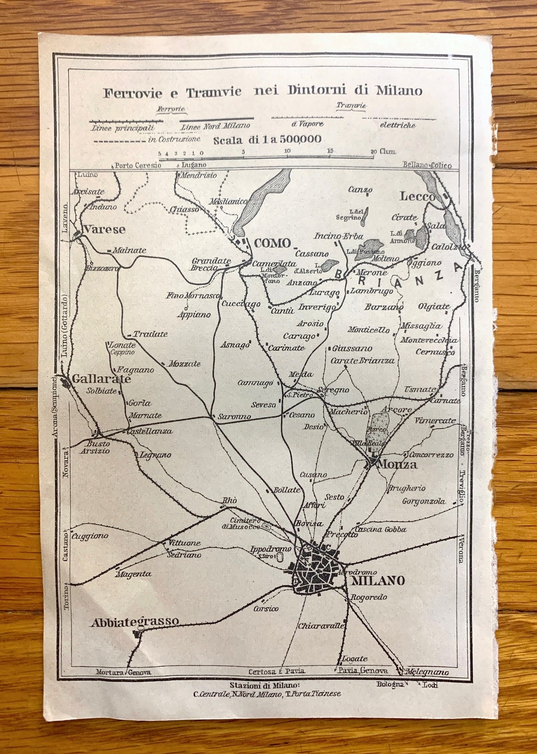 Antique 1913 Milan & Como, Italy Map From Baedekers Guide – Lombardy ...
