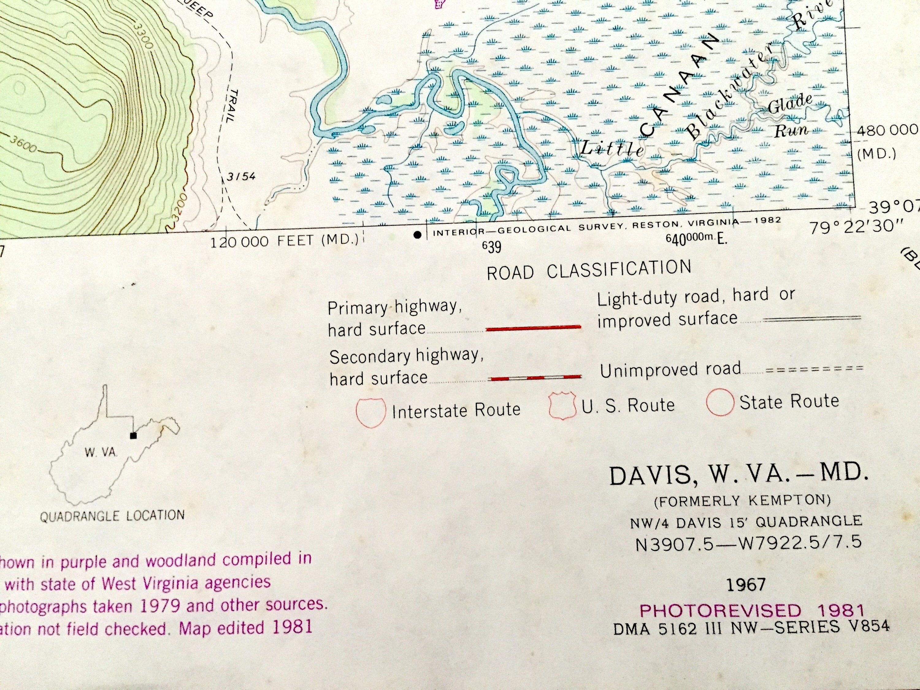Antique Davis West Virginia 1967 US Geological Survey | Etsy