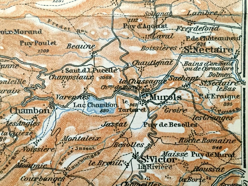 Antique 1914 Le Mont Dore France Map From Baedekers Guide | Etsy