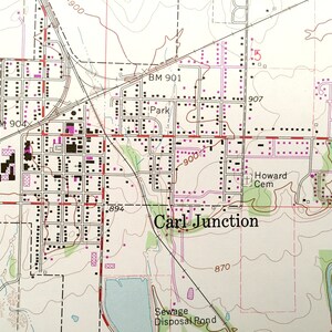 Antique Carl Junction, Missouri & Shawnee, Kansas 1963 US Geological ...