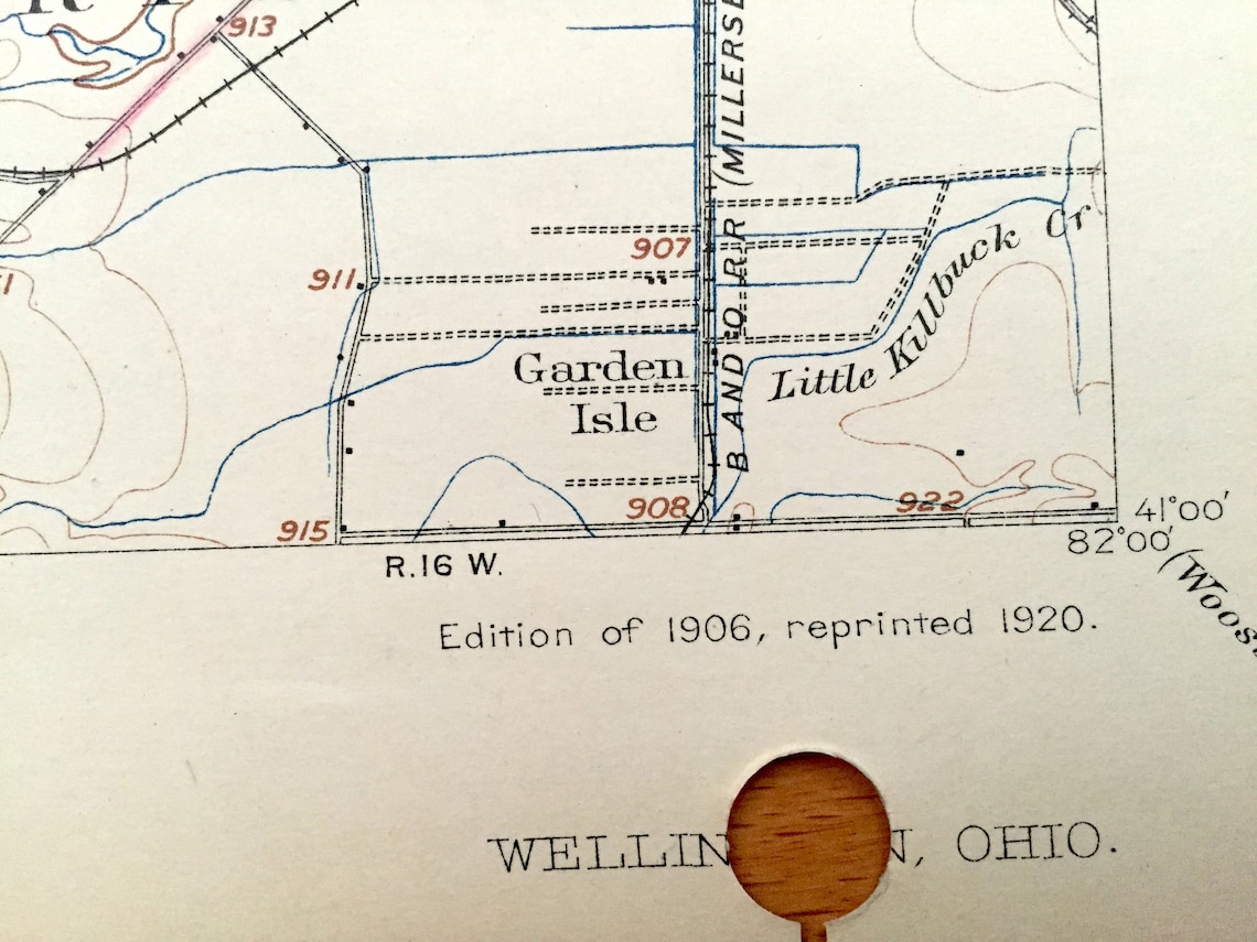 Antique Wellington Ohio 1906 US Geological Survey Topographic | Etsy