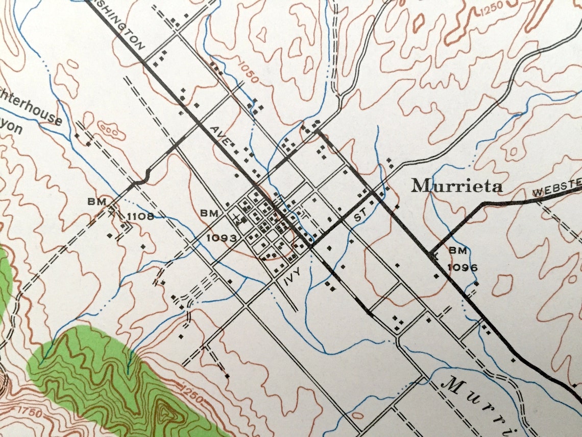 Antique Murrieta California 1942 US Geological Survey - Etsy