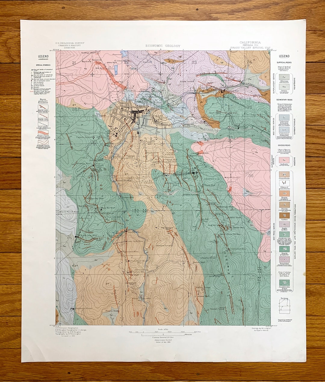 Antique Grass Valley, California 1896 US Geological Survey Topographic ... Antique Grass Valley, California 1896 US Geological Survey Topographic ...