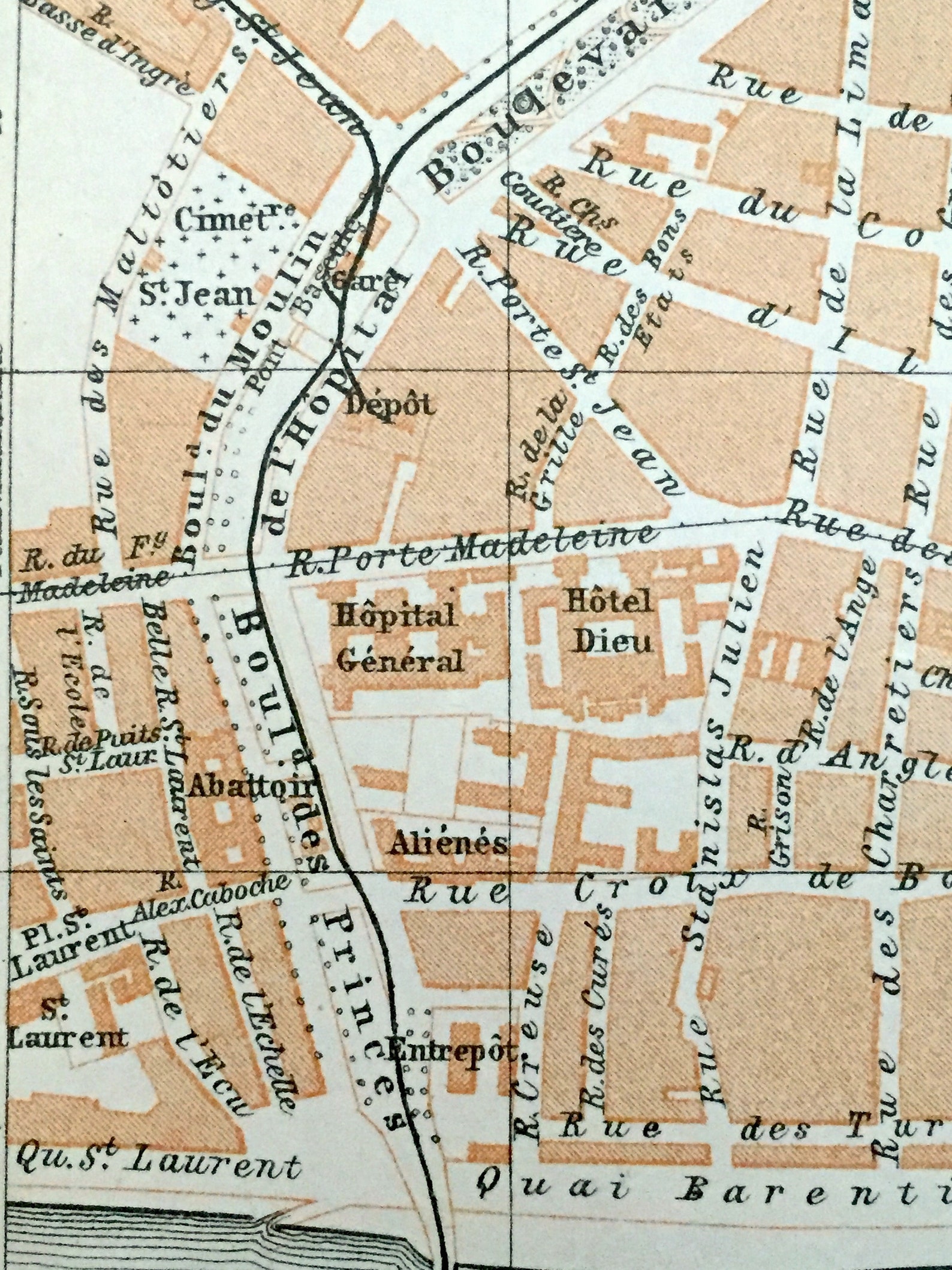 Antique 1909 Orleans, France Map From Baedekers Guide Atlas – Loire ...