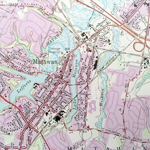 Antique Keyport, New Jersey 1954 US Geological Survey Topographic Map ...