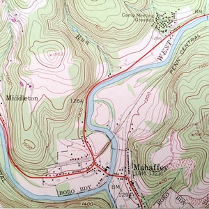 Antique Mahaffey, Pennsylvania 1959 US Geological Survey Topographic ...