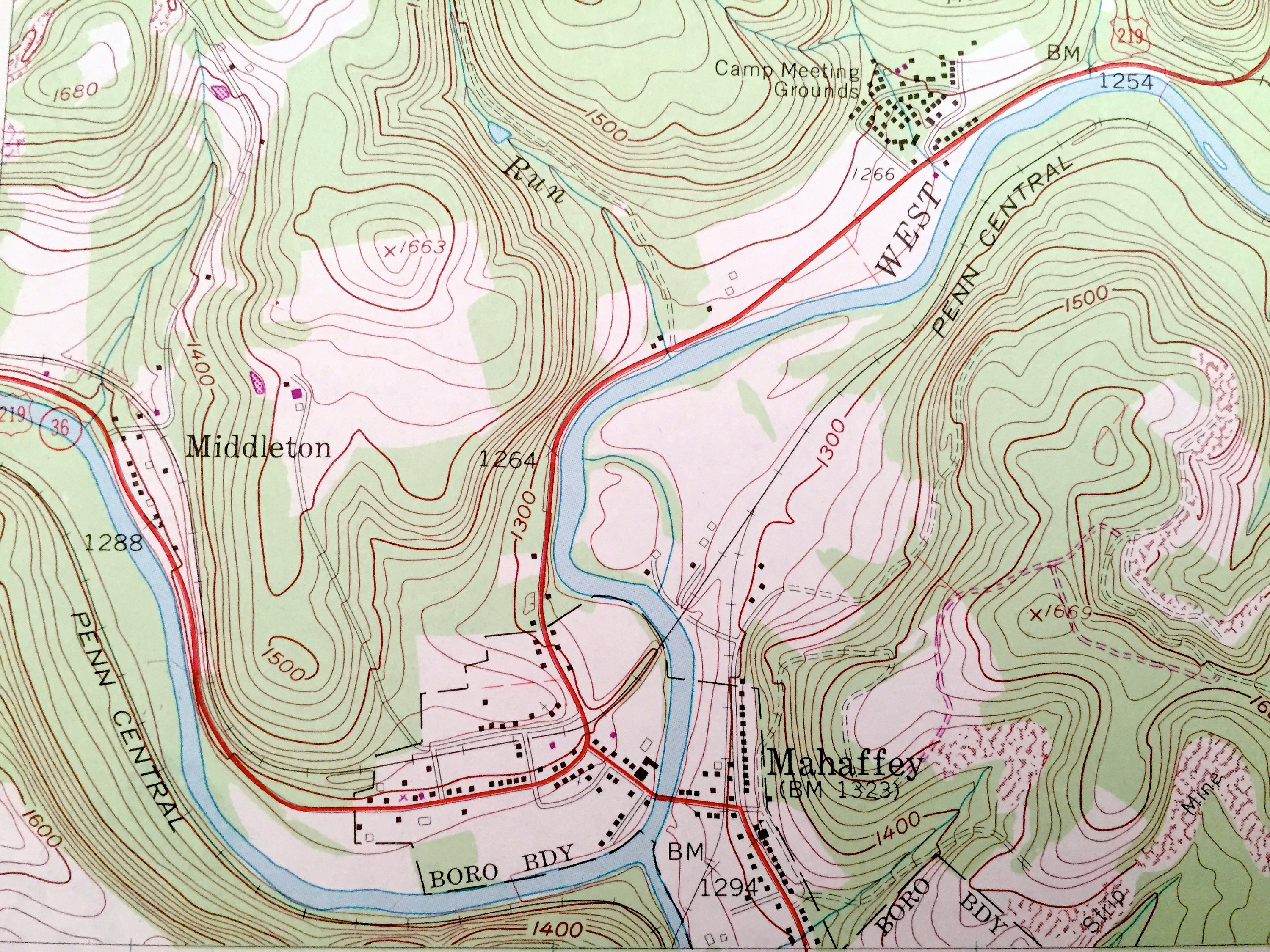 Antique Mahaffey Pennsylvania 1959 US Geological Survey | Etsy