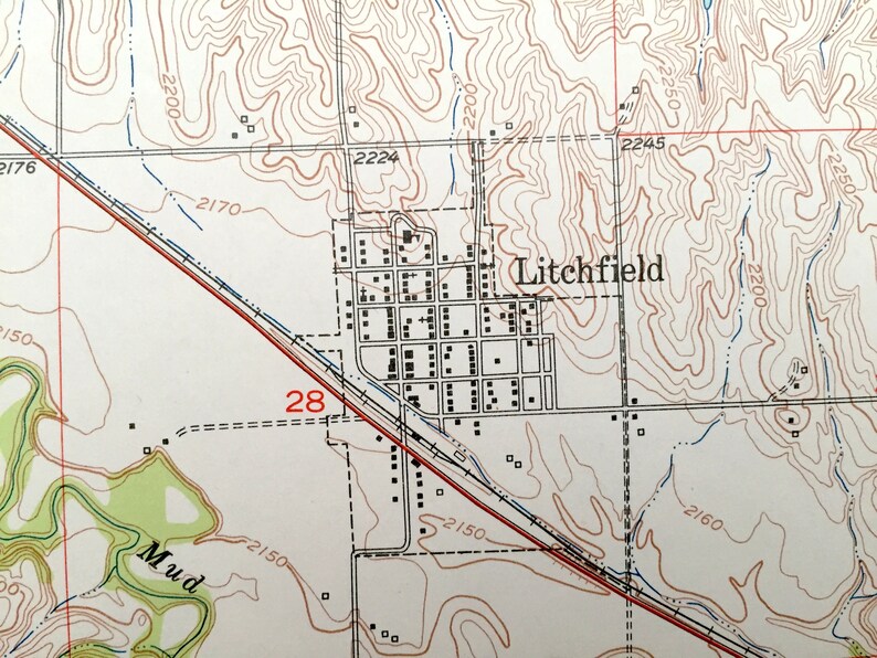 Antique Litchfield Nebraska 1951 US Geological Survey - Etsy