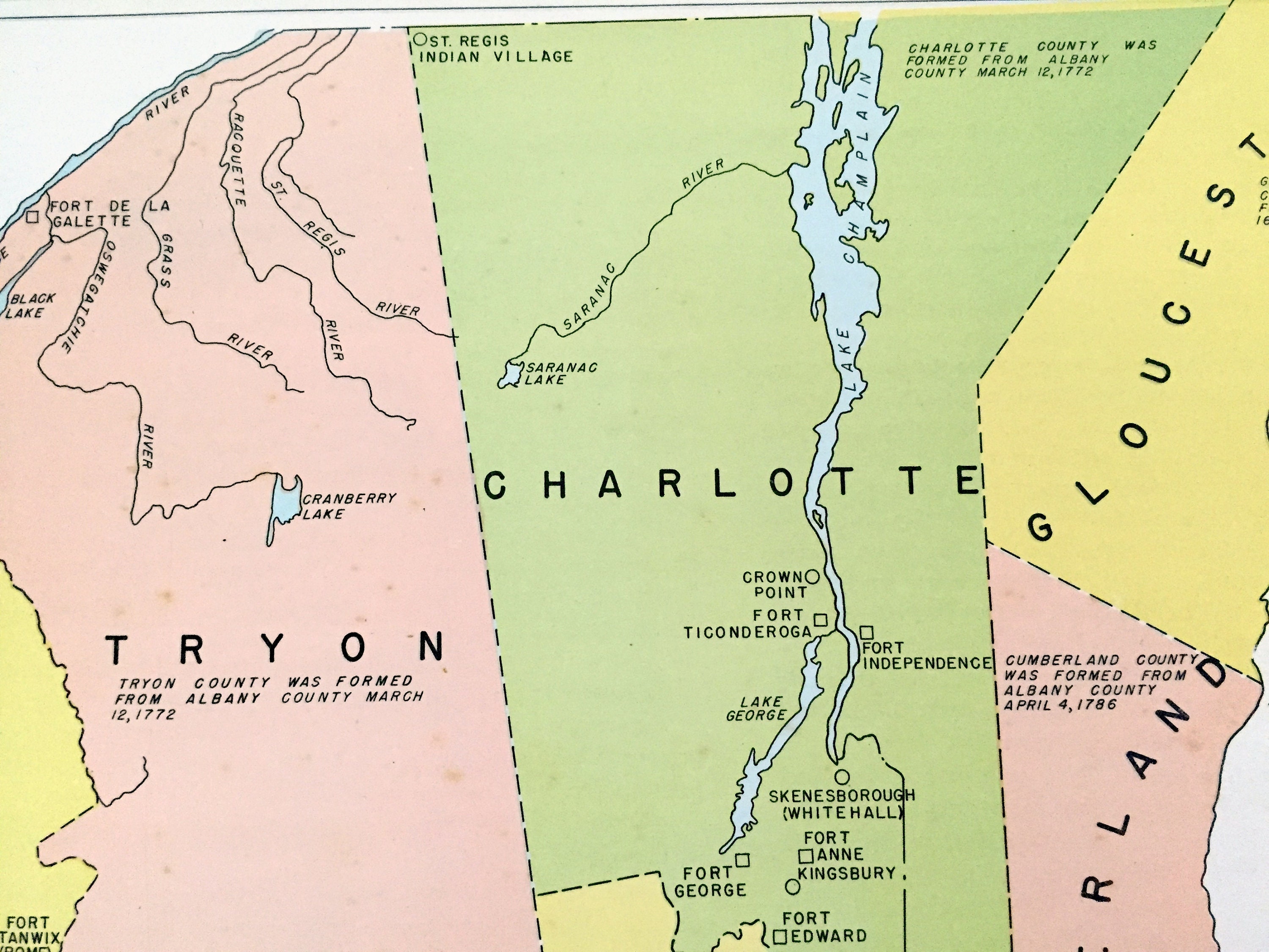 Antique 1941 New York English Colonial Map from WP Munger's Historical ...