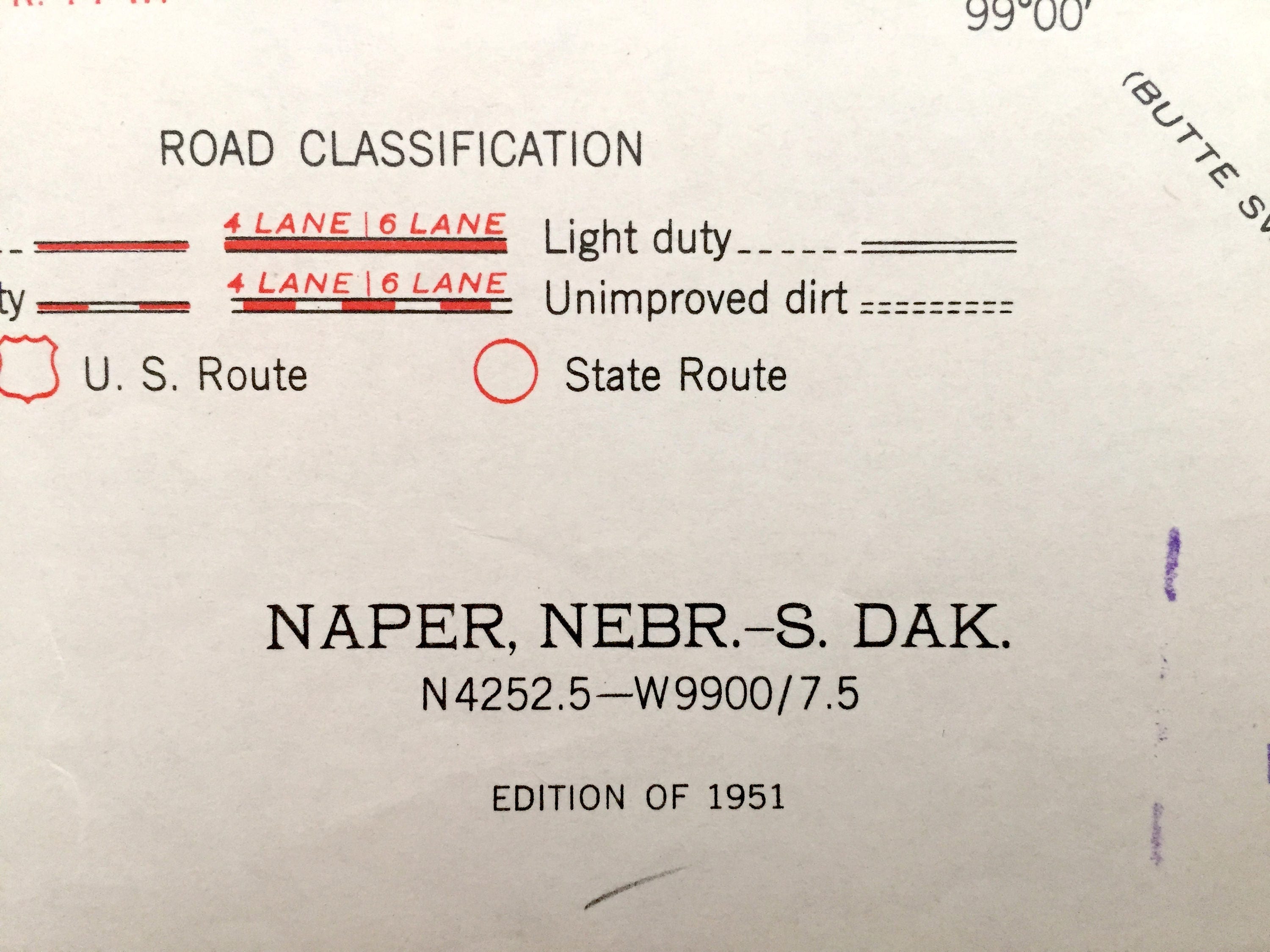 Antique Naper, Nebraska & Pleasant Valley, South Dakota 1951 US ...