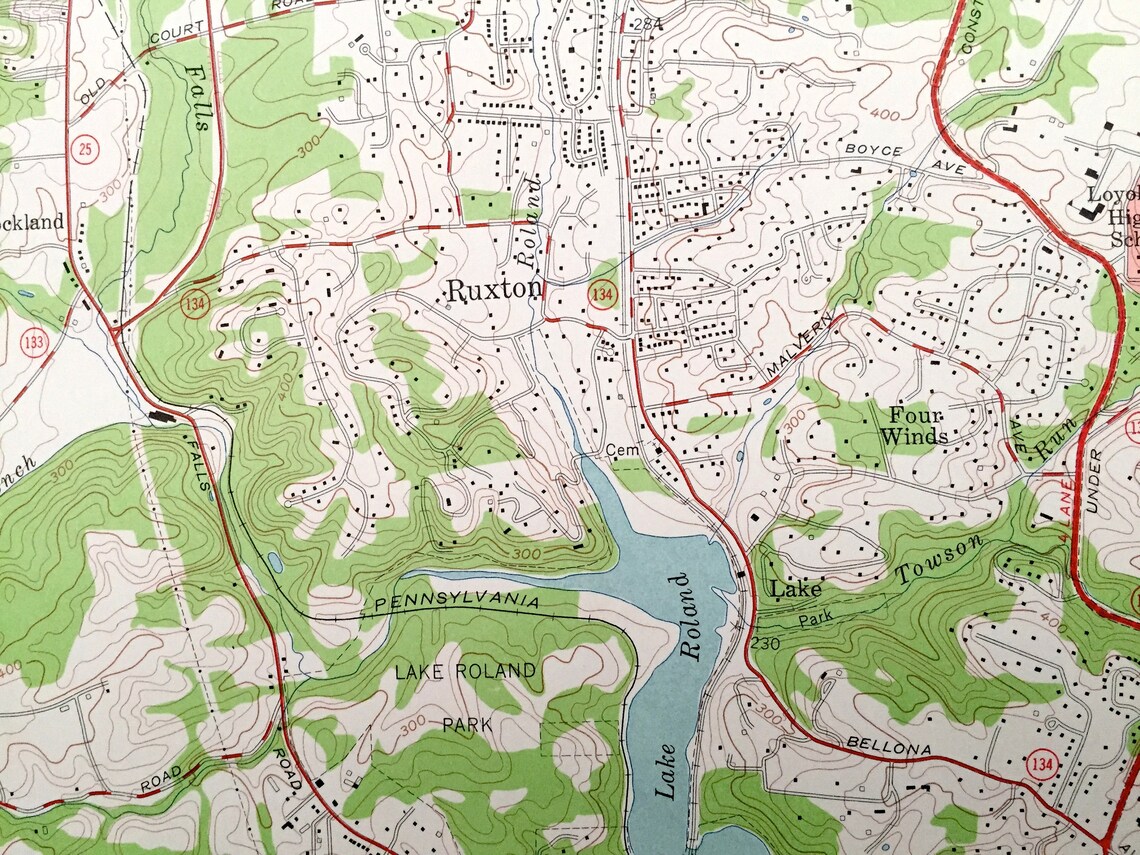 Antique Cockeysville Maryland 1957 US Geological Survey - Etsy UK