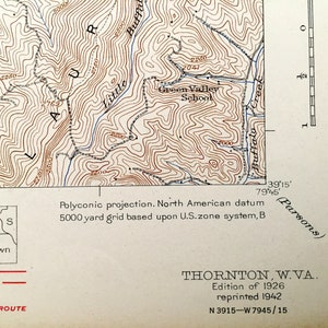 Antique Thornton, West Virginia 1926 US Geological Survey Topographic ...