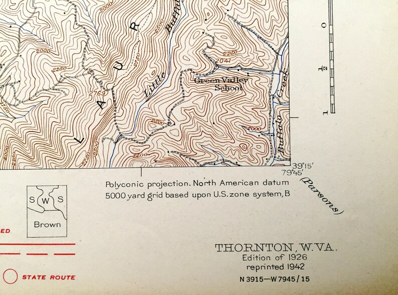 Antique Thornton West Virginia 1926 US Geological Survey - Etsy