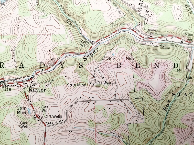 Antique Chicora, Pennsylvania 1964 US Geological Survey Topographic Map ...