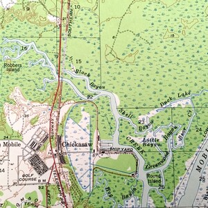 Antique Creola, Alabama 1941 US Geological Survey Topographic Map ...