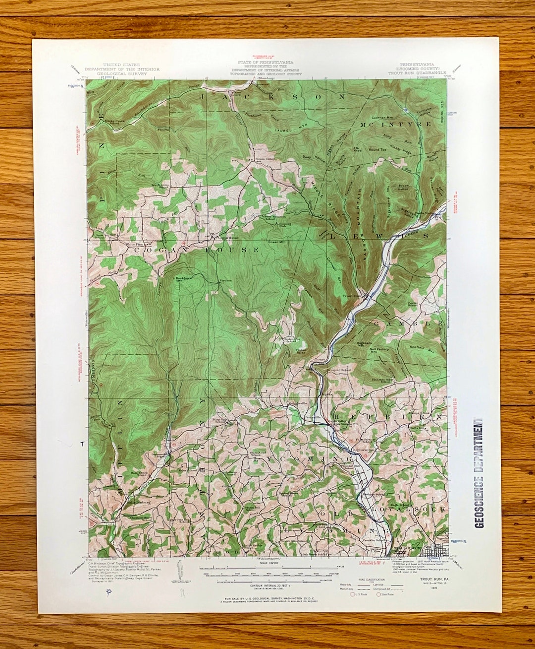 Antique Trout Run, Pennsylvania 1921 US Geological Survey Topographic ...