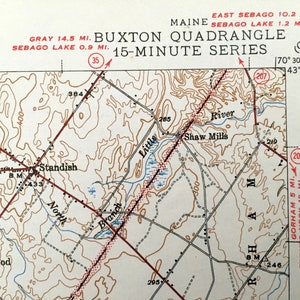 Antique Buxton, Maine 1944 US Geological Survey Topographic Map ...