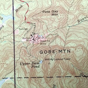 Antique Thirteenth Lake, New York 1954 US Geological Survey Topographic ...