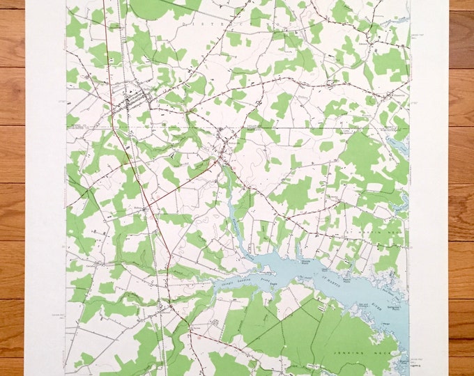 Antique Selbyville, Delaware 1943 US Geological Survey Topographic Map ...