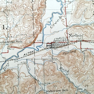 Antique Nebo, Illinois 1930 US Geological Survey Topographic Map – Pike ...