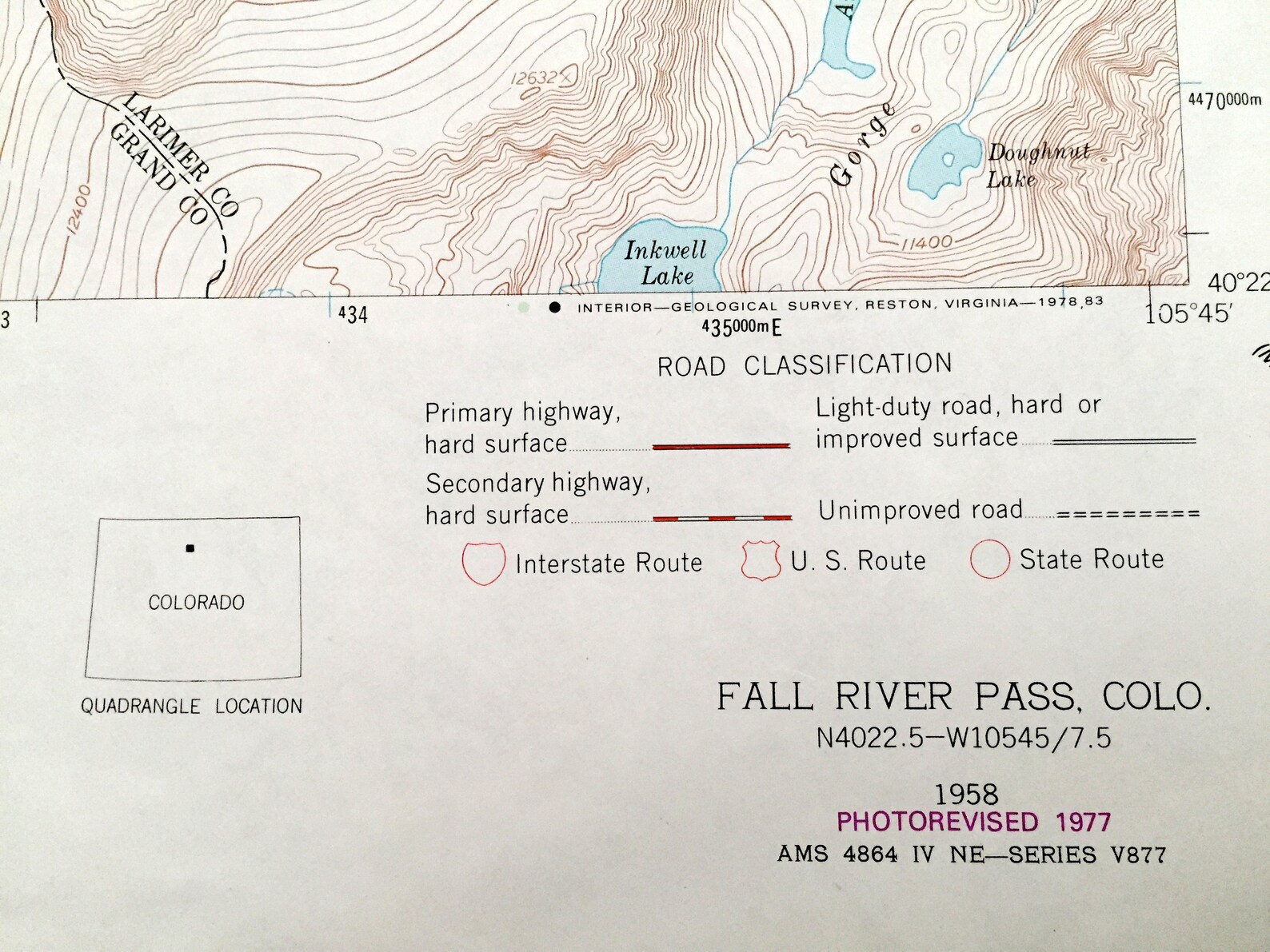 Antique Fall River Pass Colorado 1958 US Geological Survey - Etsy