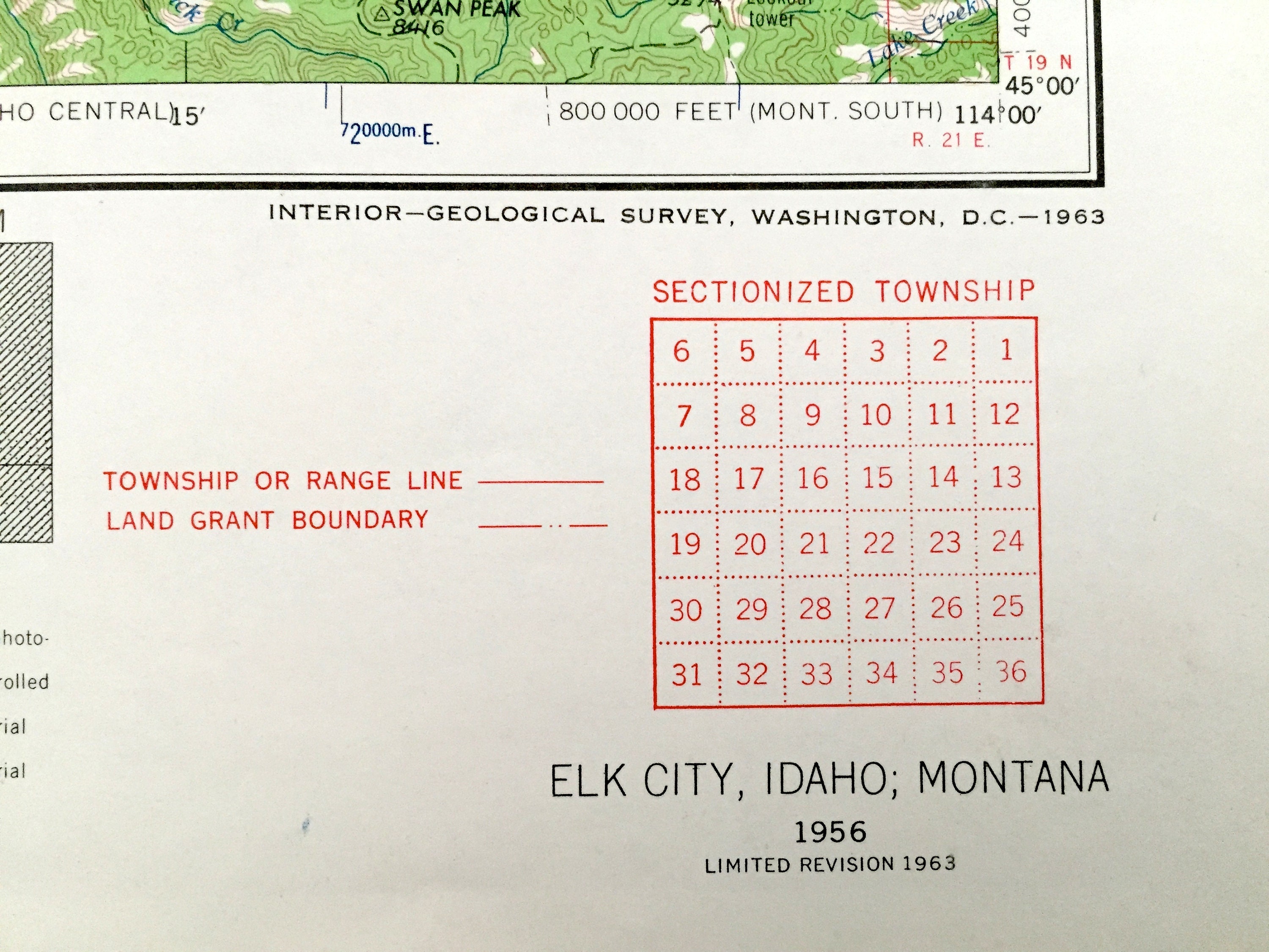 Antique Elk City Idaho 1956 US Geological Survey Topographic | Etsy