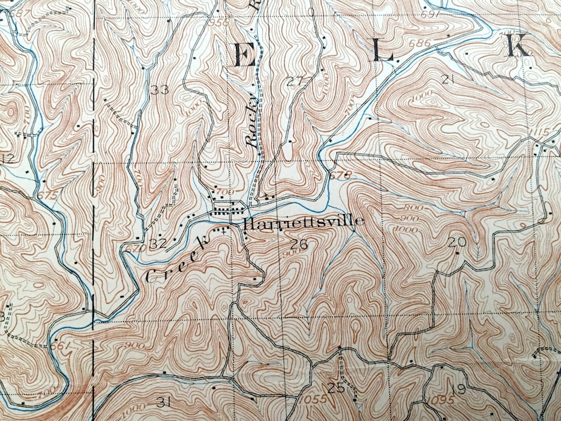 Antique Macksburg, Ohio 1905 US Geological Survey Topographic Map ...