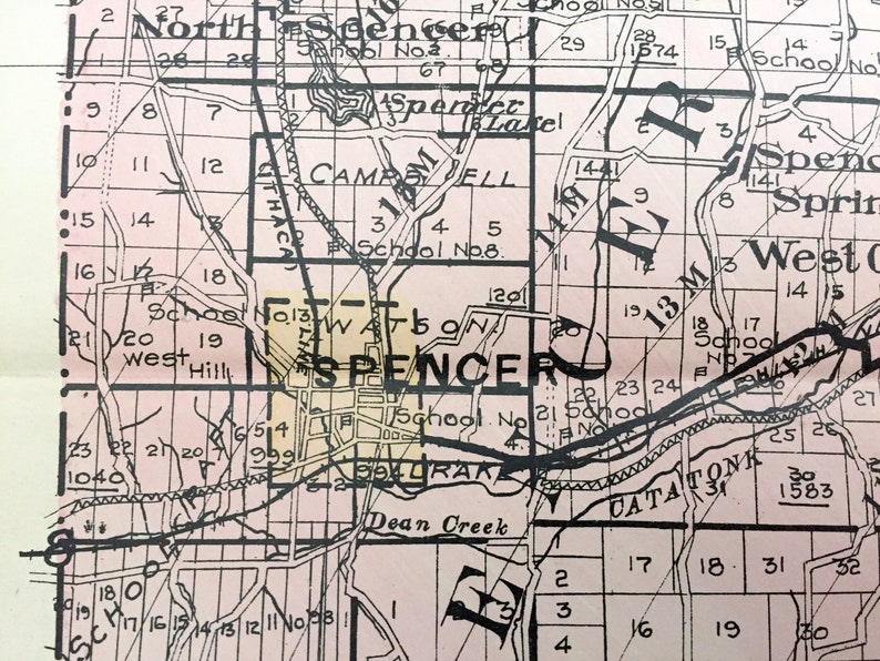 Antique Tioga County New York 1911 New Century Atlas Map | Etsy