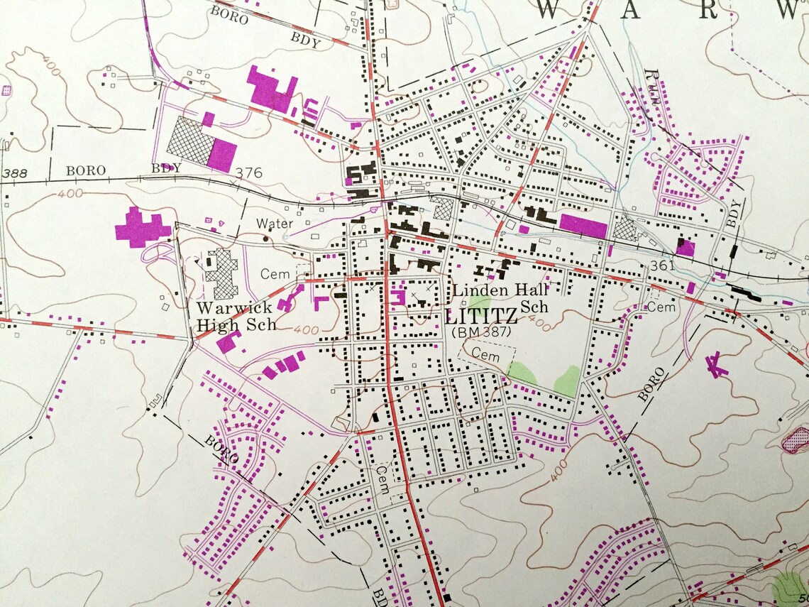 Antique Lititz Pennsylvania 1956 US Geological Survey - Etsy UK