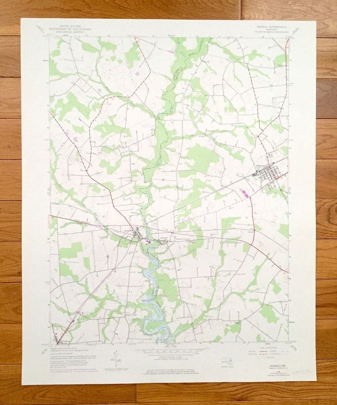 Antique Ridgely, Maryland 1944 US Geological Survey Topographic Map ...