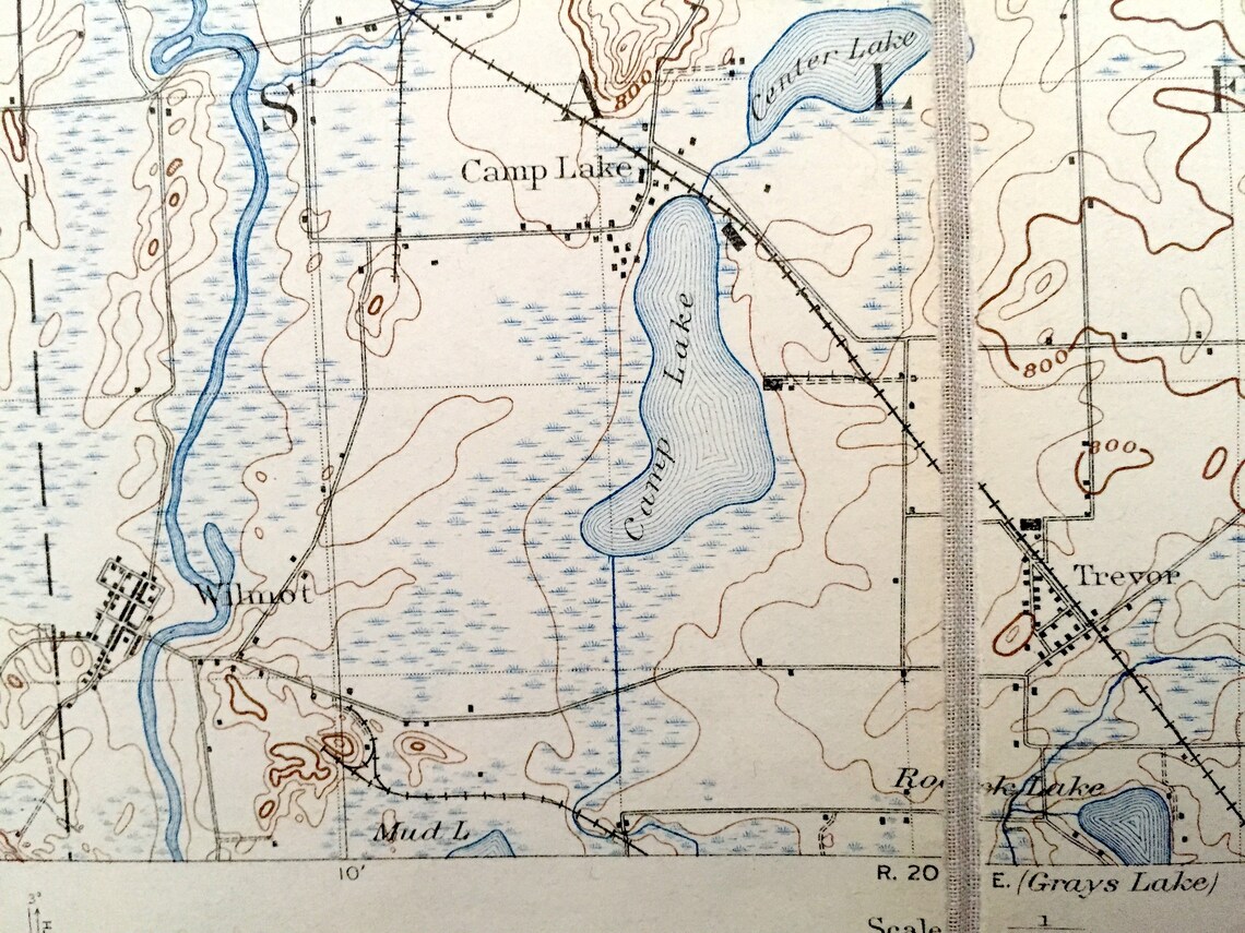 Antique Silver Lake Wisconsin 1906 US Geological Survey - Etsy