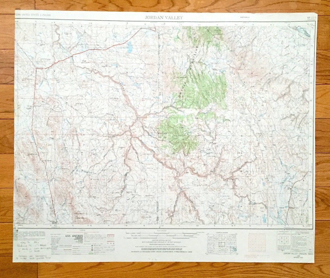 Antique Jordan Valley, Oregon 1955 US Geological Survey Topographic Map ...