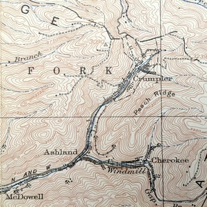 Antique Bramwell, West Virginia 1924 US Geological Survey Topographic ...