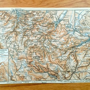 Antique 1925 Brocken, Germany Map From Baedekers Guide Atlas – Bad ...