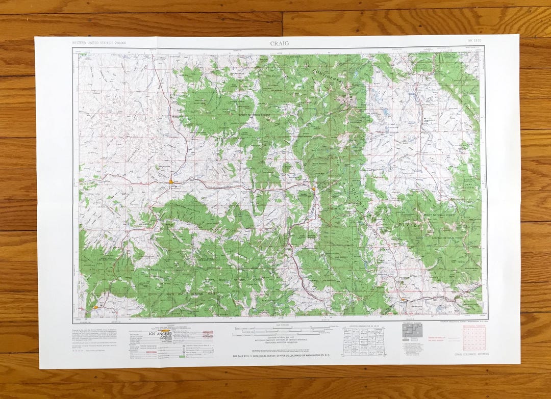 Antique Craig, Colorado 1964 US Geological Survey Topographic Map ...