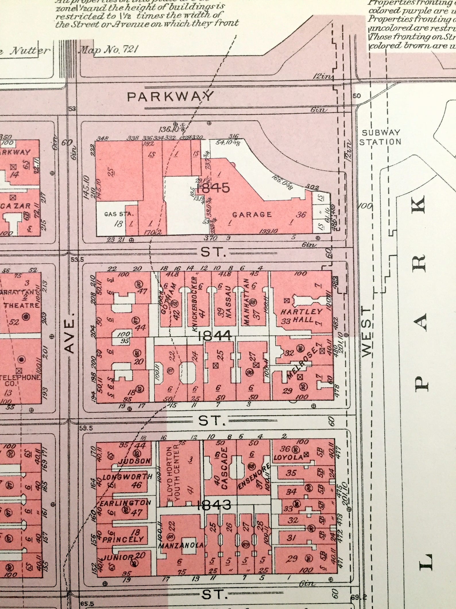 Antique Manhattan New York City Map From Bromley's 1955 | Etsy