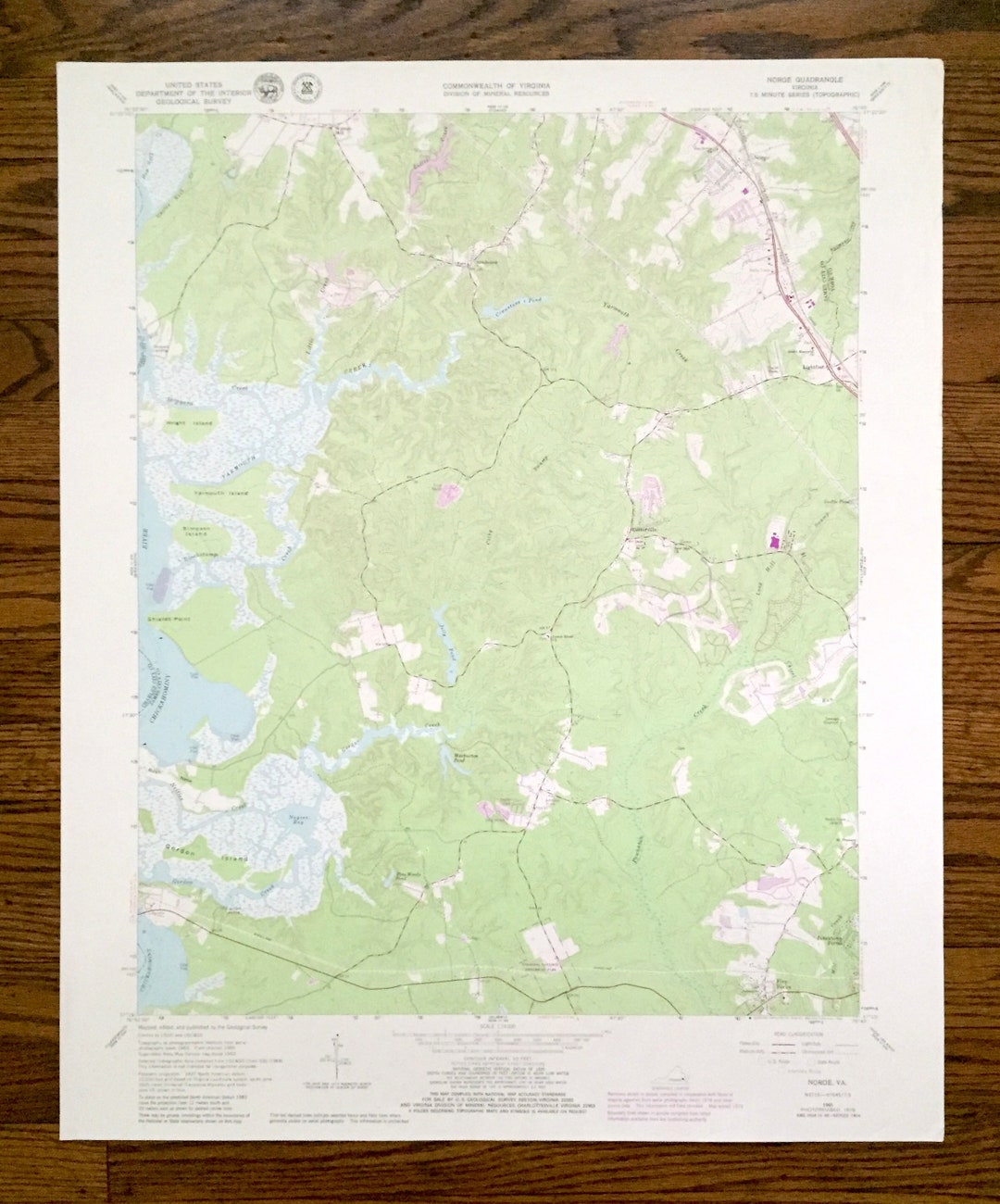 Antique Norge, Virginia 1965 US Geological Survey Topographic Map ...