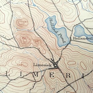 Antique Newfield, Maine 1893 US Geological Survey Topographic Map ...
