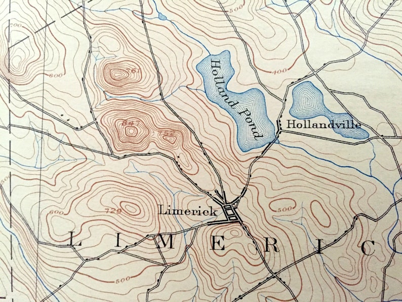Antique Newfield Maine 1893 US Geological Survey Topographic - Etsy