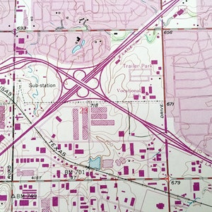 Antique Tulsa, Oklahoma 1952 US Geological Survey Topographic Map ...