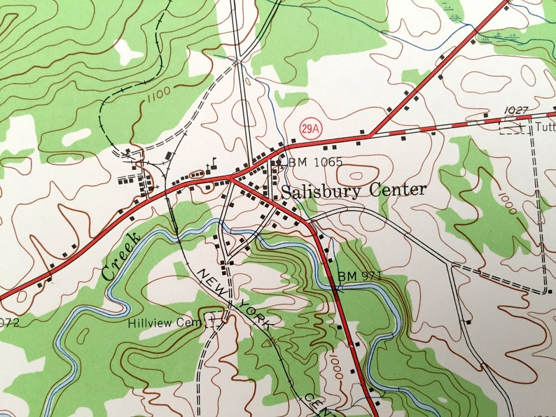 Antique Salisbury, New York 1945 US Geological Survey Topographic Map ...