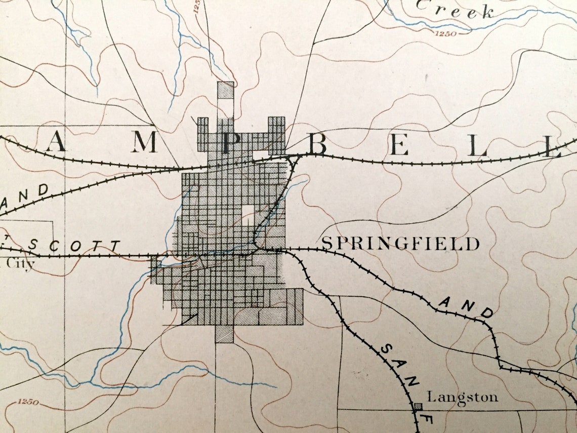Antique Springfield Missouri 1886 US Geological Survey | Etsy