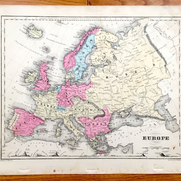 Antique Europe Map - Etsy