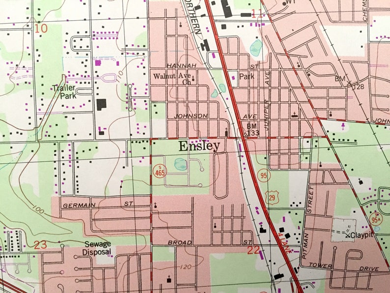 Antique Cantonment, Florida 1978 US Geological Survey Topographic Map ...