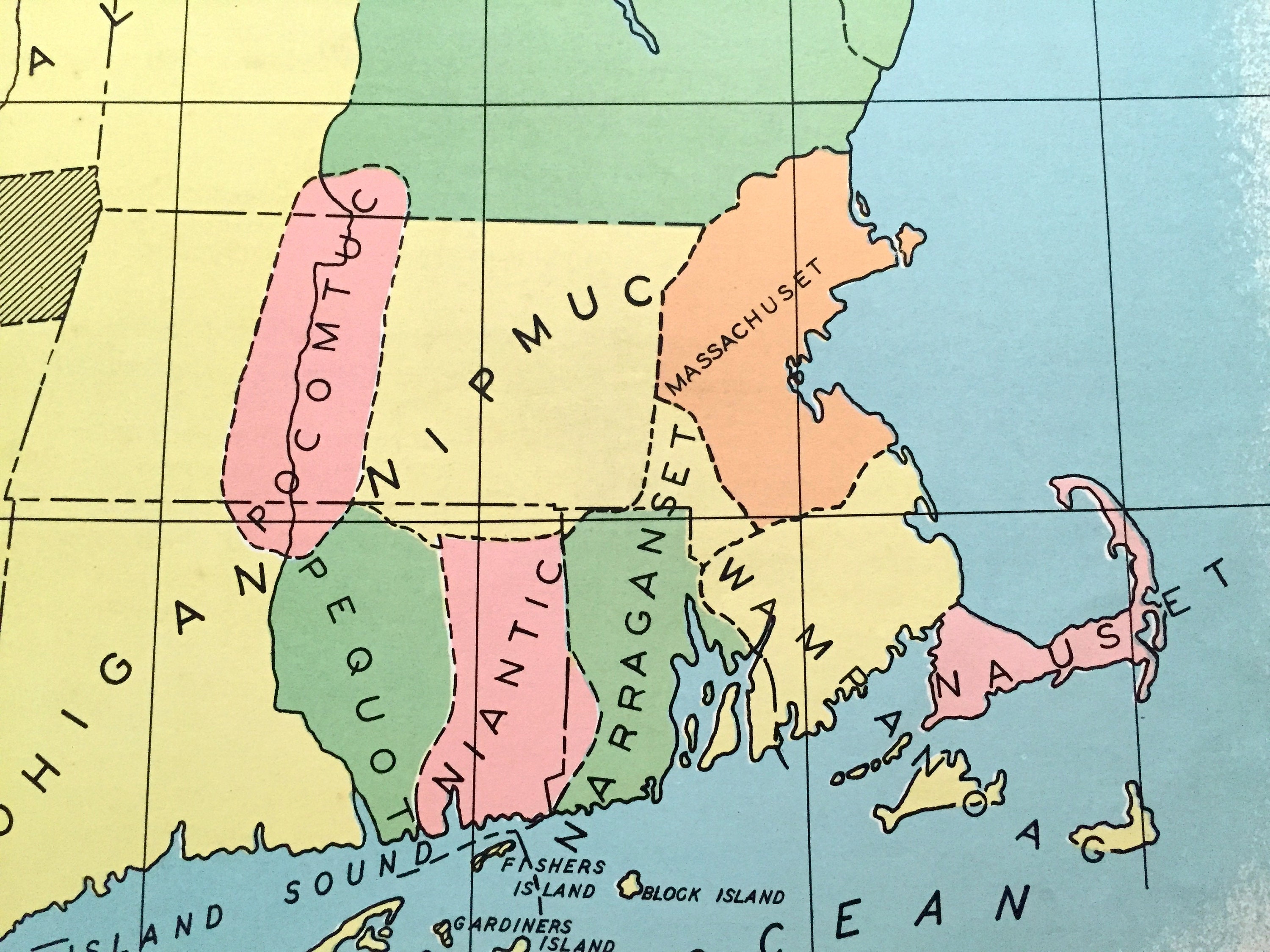 Antique 1941 New York Pre-Colonial Map from WP Munger's Historical ...